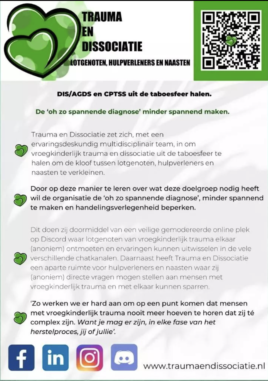 Flyer | Trauma & dissociatie dis, agds, cptss - Lotgenoten ...